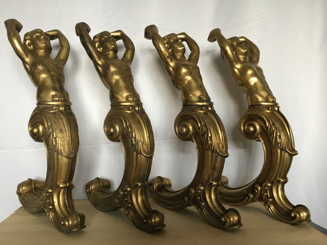 Brass Figures, 1950s, Set of 4 for sale at Pamono