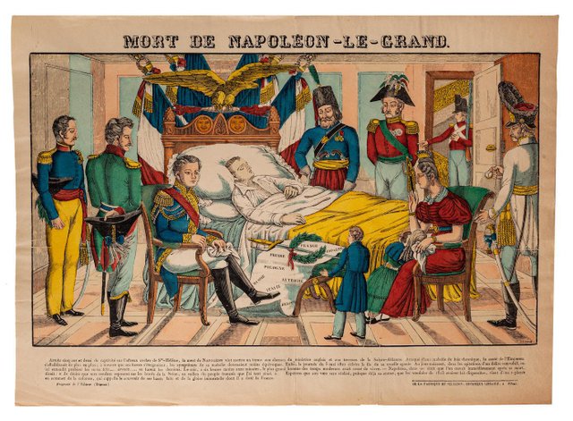 Unknown, Epinal Print, Death of Napoleone Bonaparte, Lithograph, 19th ...