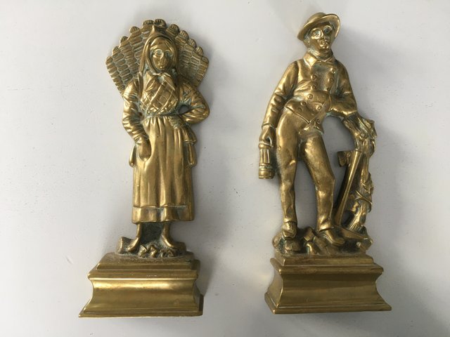Brass Figures, 1950s, Set of 2 for sale at Pamono