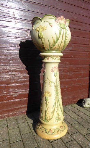 Cache-Pot Cachepot Sur Colonne Art Nouveau sur Vitrine par Jean Massier ...