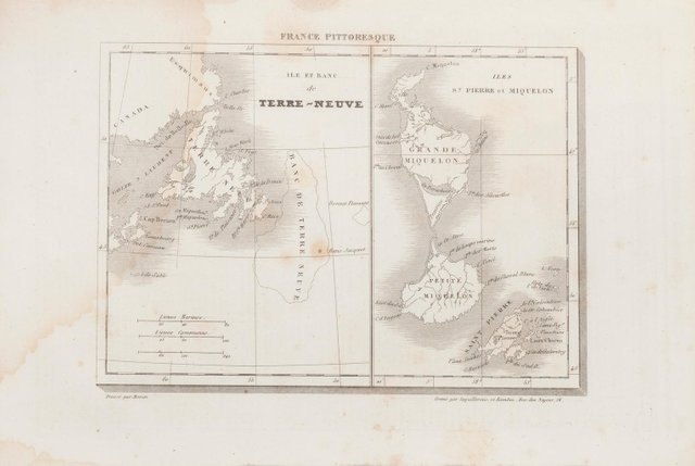 Unknown - Map of Terre Neuve - Original Etching - 19th Century for sale ...