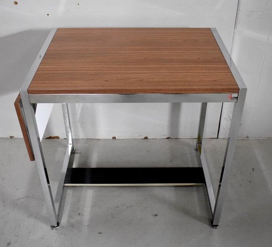 Small Chromed Metal & Formica Desk from DUO, 1970s for sale at Pamono