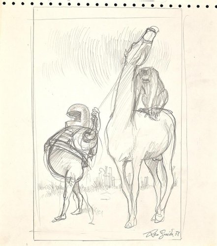 Leo Guida - Fantastic Scene - Original Pencil Drawing - 1970s for sale ... Leo Guida - Fantastic Scene - Original Pencil Drawing - 1970s for sale ...