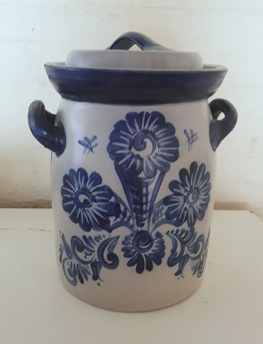 Vintage Handpainted Sauerkraut and Gherkin Container with Lid for sale ...