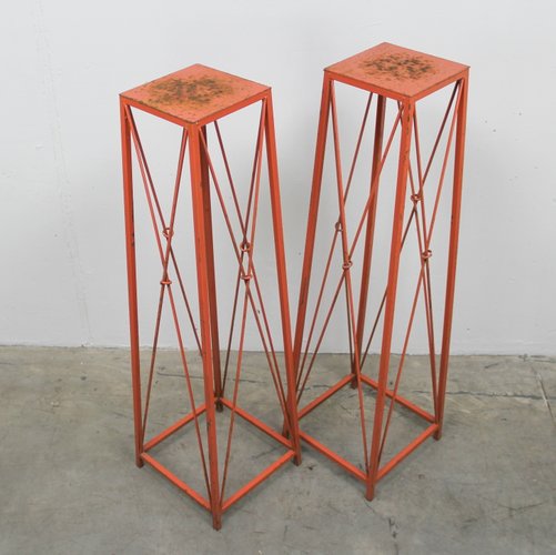 Vintage Metal Stands, Set of 2 for sale at Pamono