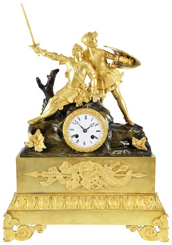 Large Pendulum with Knights in Golden and Weathered Bronze for sale at ...