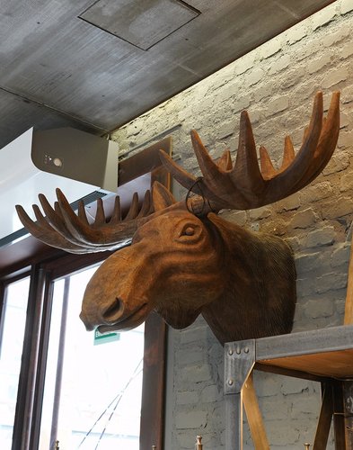 Wooden Moose Trophy for sale at Pamono