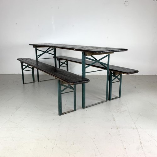 Vintage German Beer Table and Benches for sale at Pamono