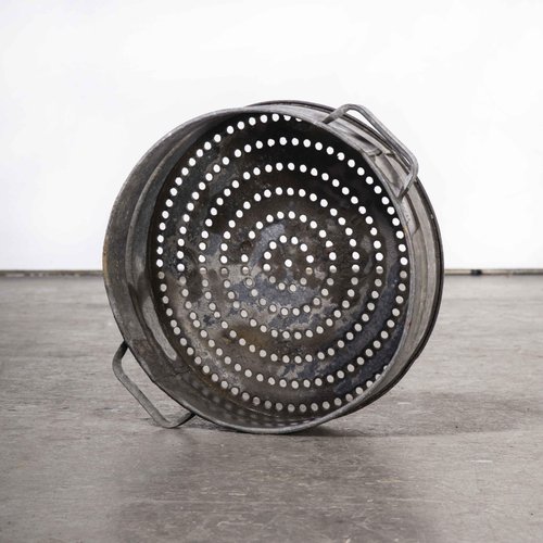 Vintage French Galvanised Round Sieve for sale at Pamono