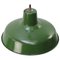 Vintage French Industrial Green Enamel Pendant Light for sale at Pamono