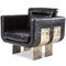Modern Primal Statement Lounge Chair in Black Leather by Egg Designs ...