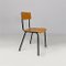 Mid-Century Italian Modern Beech Wood and Black Metal School Chair ...