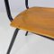 Mid-Century Italian Modern Beech Wood and Black Metal School Chair ...