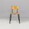 Mid-Century Italian Modern Beech Wood and Black Metal School Chair ...
