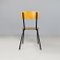 Mid-Century Italian Modern Beech Wood and Black Metal School Chair ...