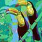 Rafal Gadowski, Toucans 18, 2025, Huile sur Toile en vente sur Pamono