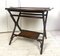 Antique Bamboo Leg Butler Table with Leather Print Tray for sale at Pamono