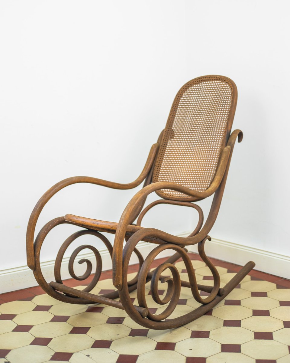 Antique Cane Rocking Chair by Michael Thonet for Thonet for sale at Pamono