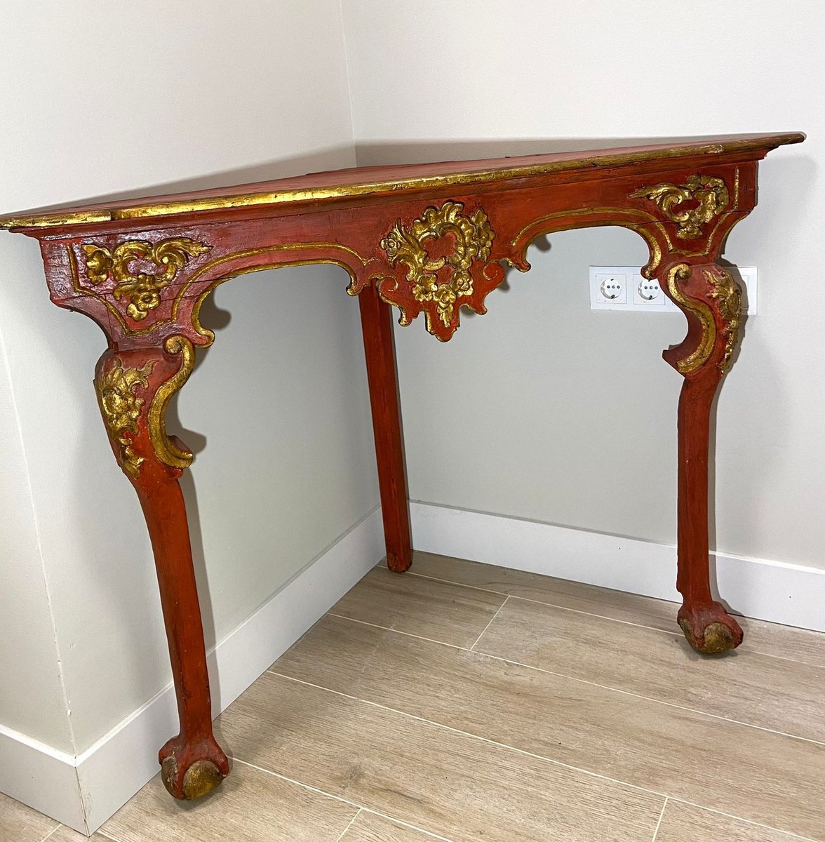 18th Century Baroque Corner Console Table for sale at Pamono