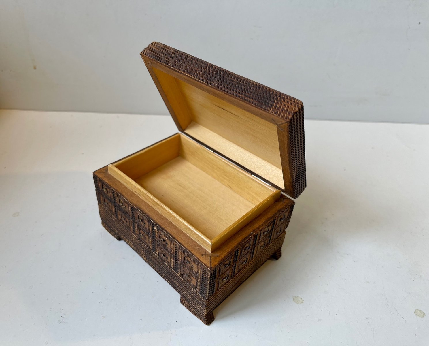 Scandinavian Folk Art Box with Hidden Compartment, 1940s for sale at Pamono