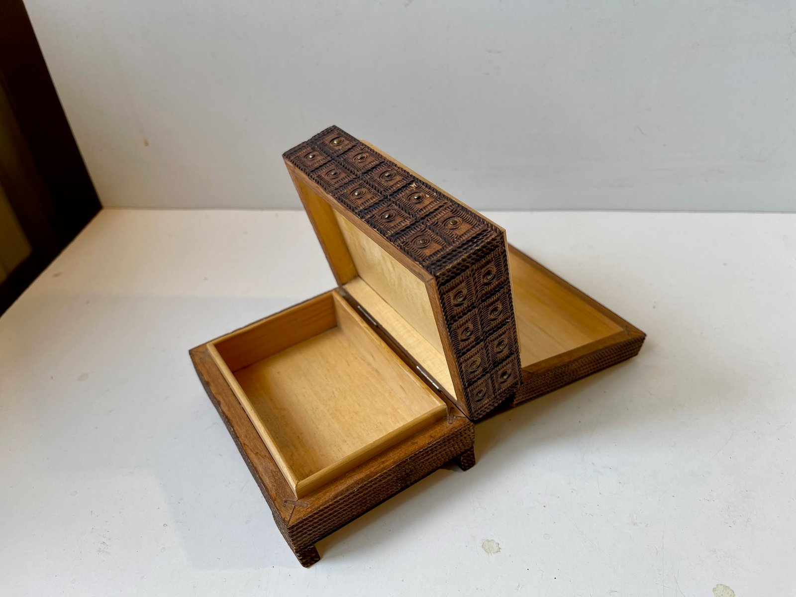 Scandinavian Folk Art Box with Hidden Compartment, 1940s for sale at Pamono