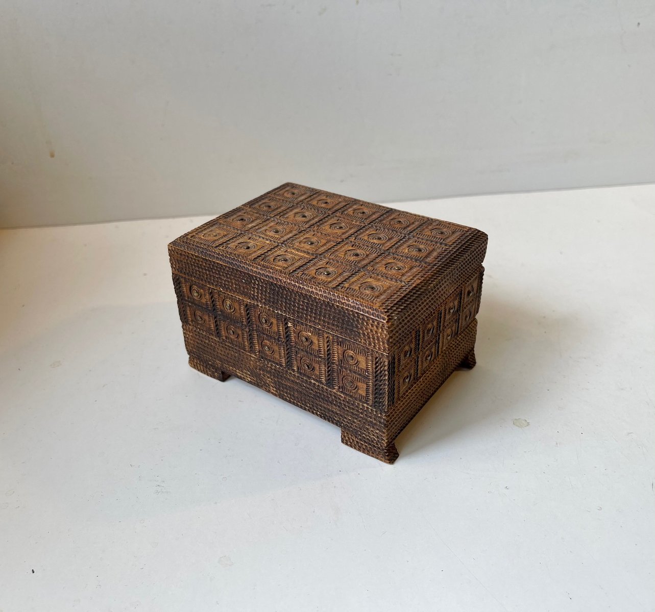 Scandinavian Folk Art Box with Hidden Compartment, 1940s for sale at Pamono