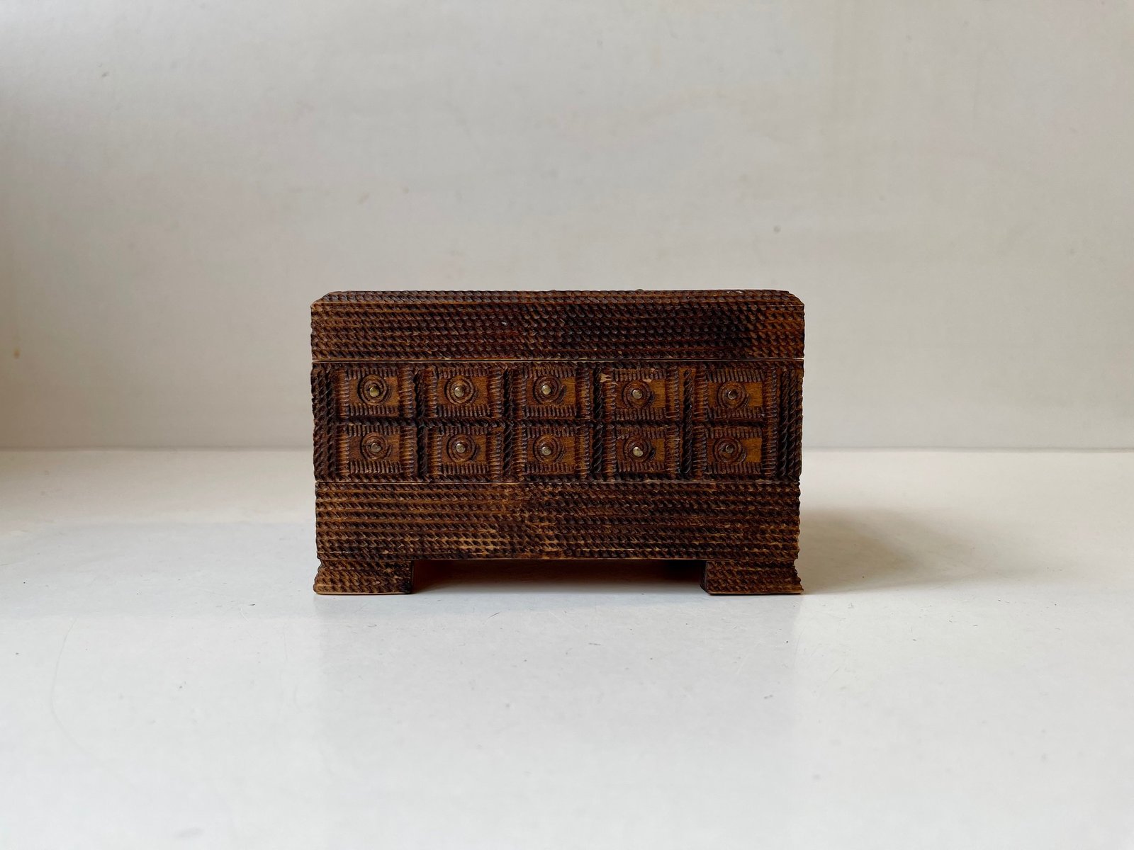 Scandinavian Folk Art Box with Hidden Compartment, 1940s for sale at Pamono