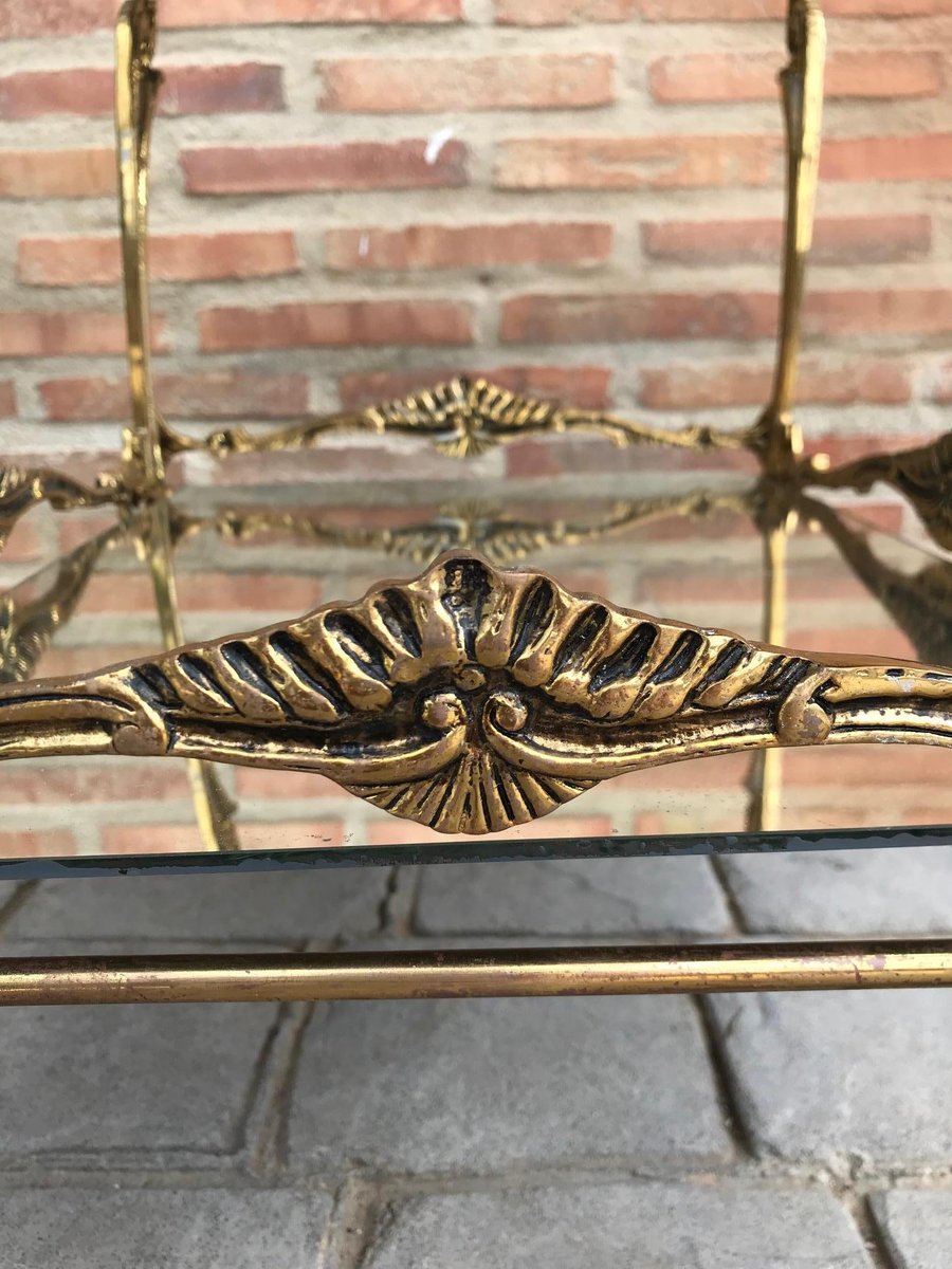 Baroque Brass Two-Tier Bar Cart for sale at Pamono