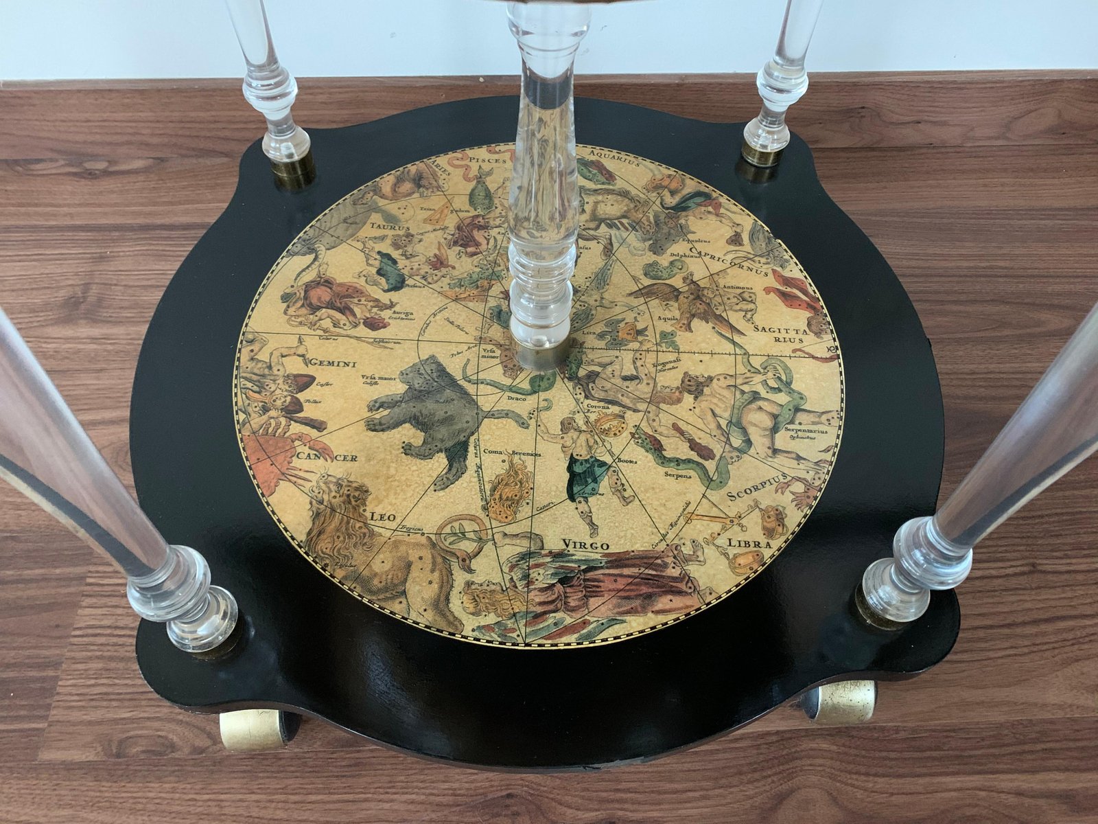 Mid-20th Century Acrylic Glass and Ebonized Globe Cocktail Cabinet for ...