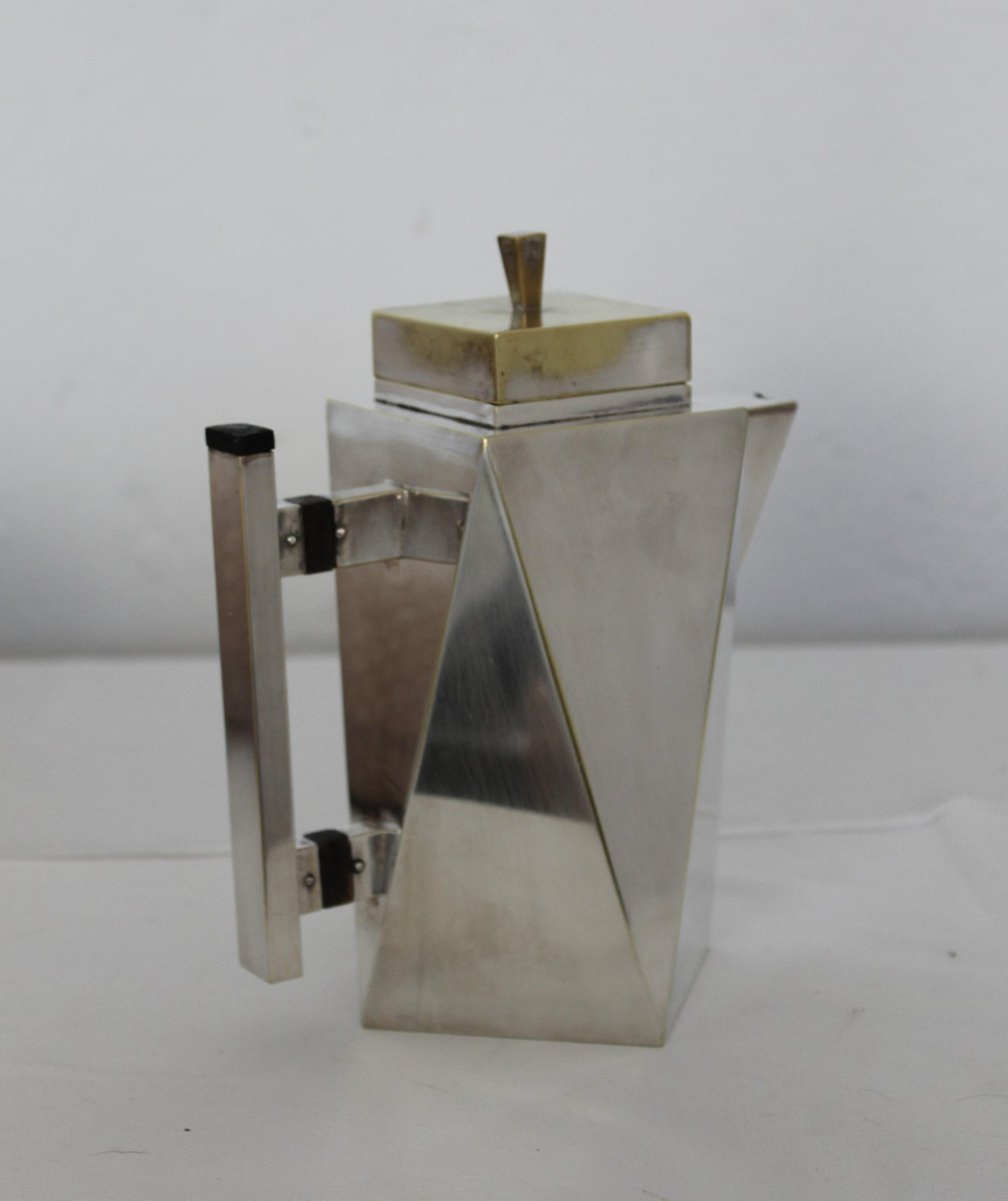 Art Deco Geometric Italian Silver Plate Coffee Pot in Charles Boyton ...