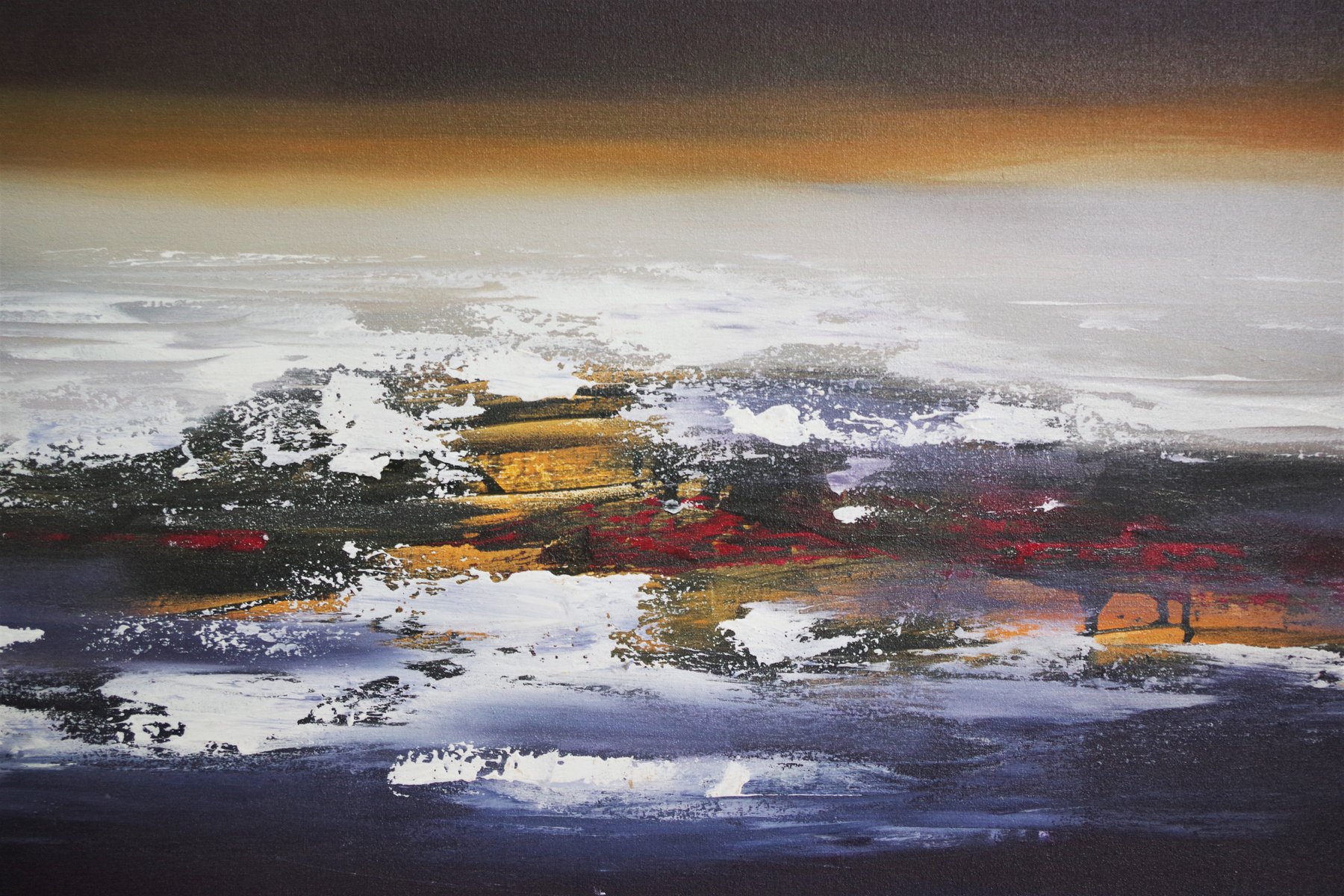 Sunset Landscape, 2000s, Canvas Painting for sale at Pamono
