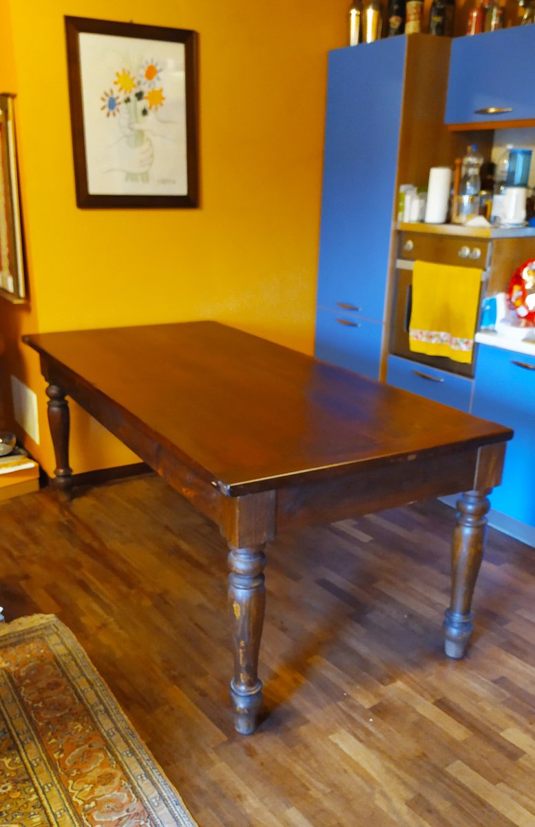Large Pinewood Bistro Table, 1920s for sale at Pamono
