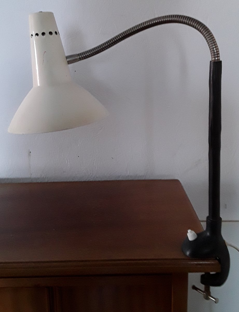 Multi-Adjustable Vintage Desk Lamp, Clamping Lamp With Cream Reflector ...