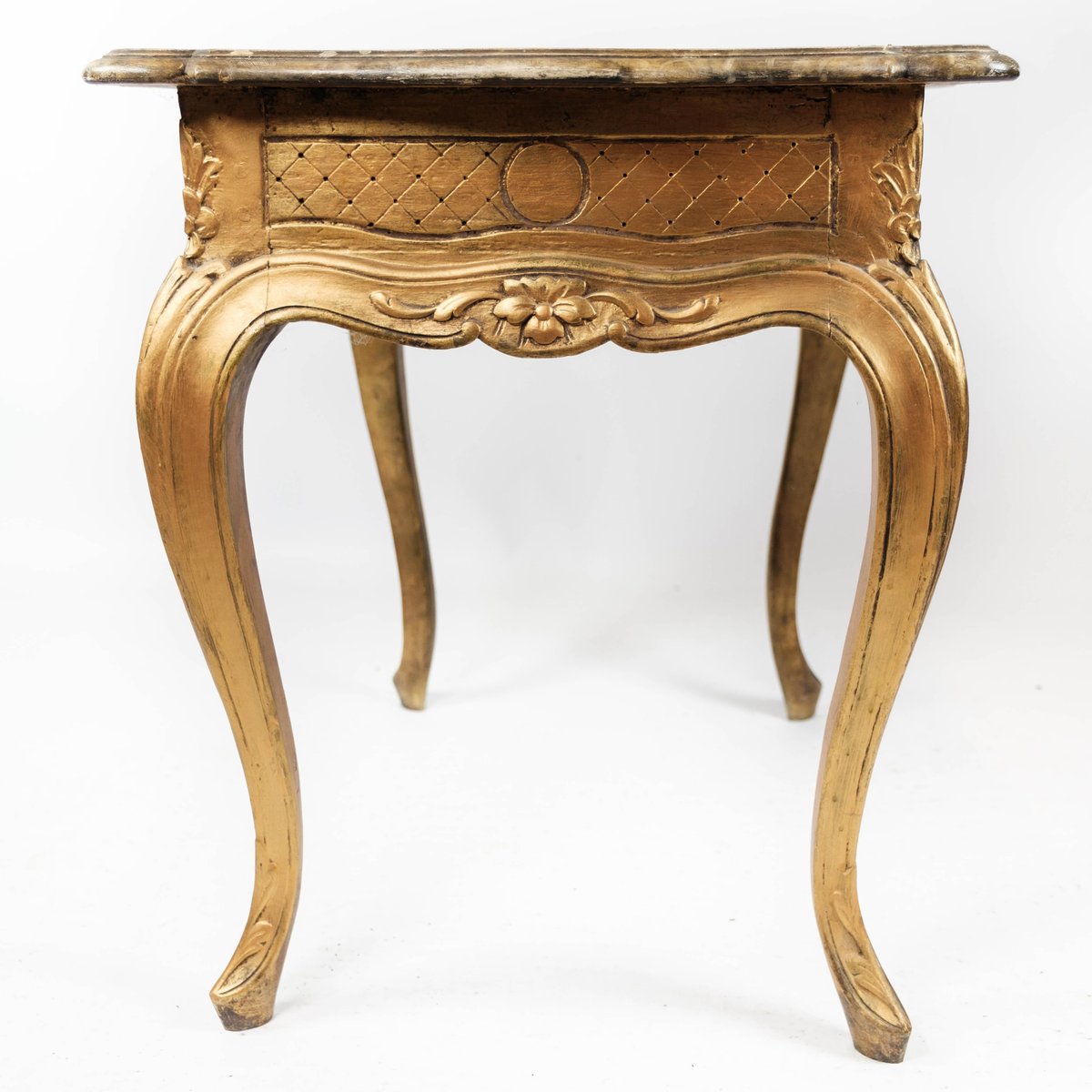 Rococo Revival Side Table with Marble Table Top and Frame of Gilded ...