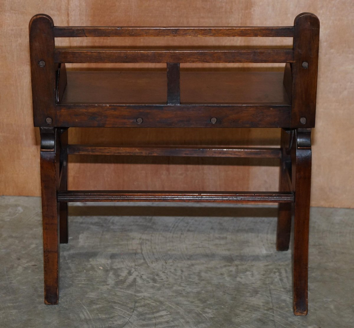 Antique Hall Bench with Brass Mounts & Walnut Frame from Jas Shoolbred ...