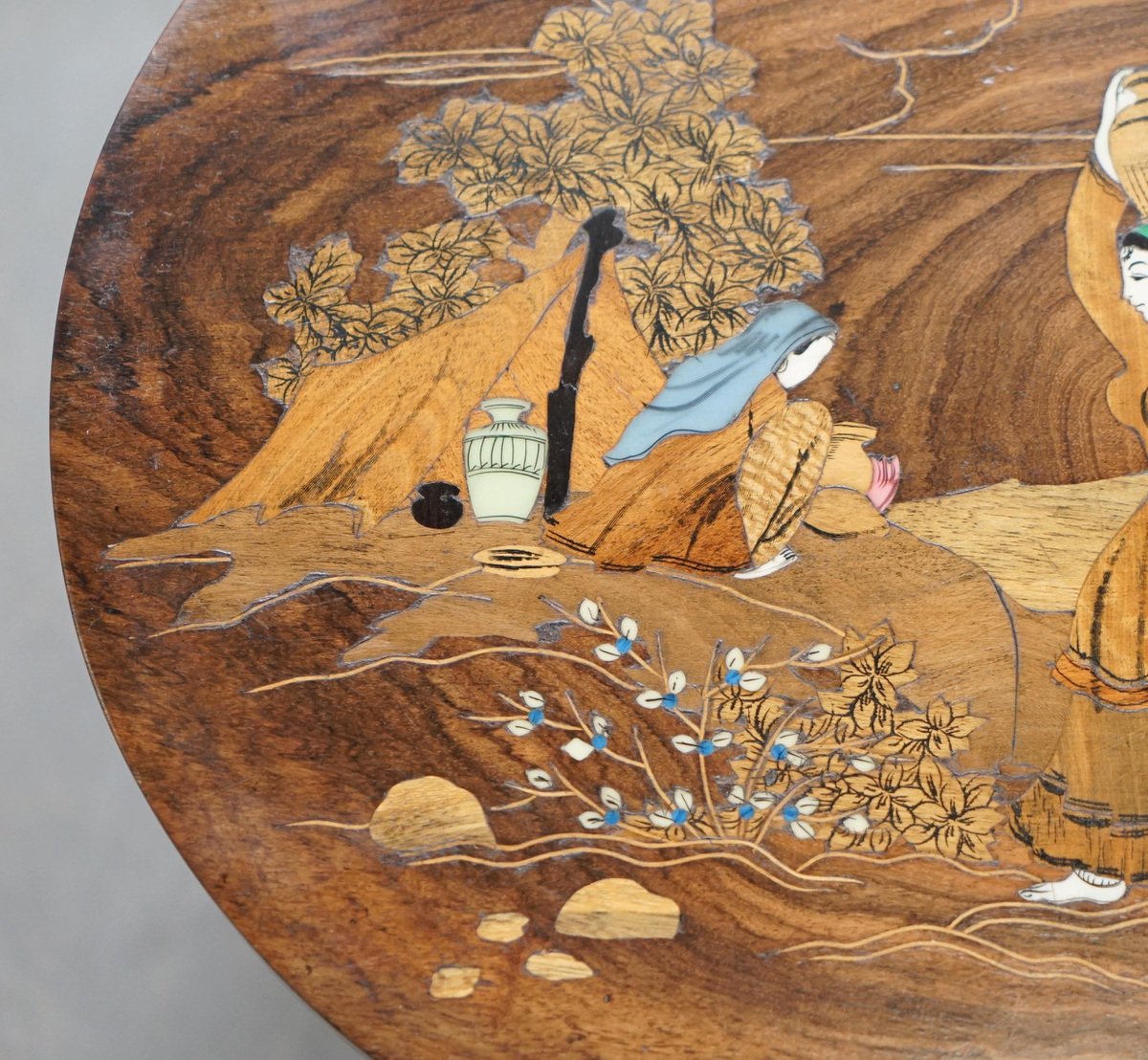Antique Japanese Inlaid Water Jug Side Table for sale at Pamono