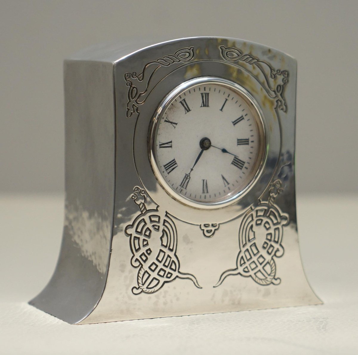 Miniature Tudric Style Carriage Clock in Solid Sterling Silver from ...