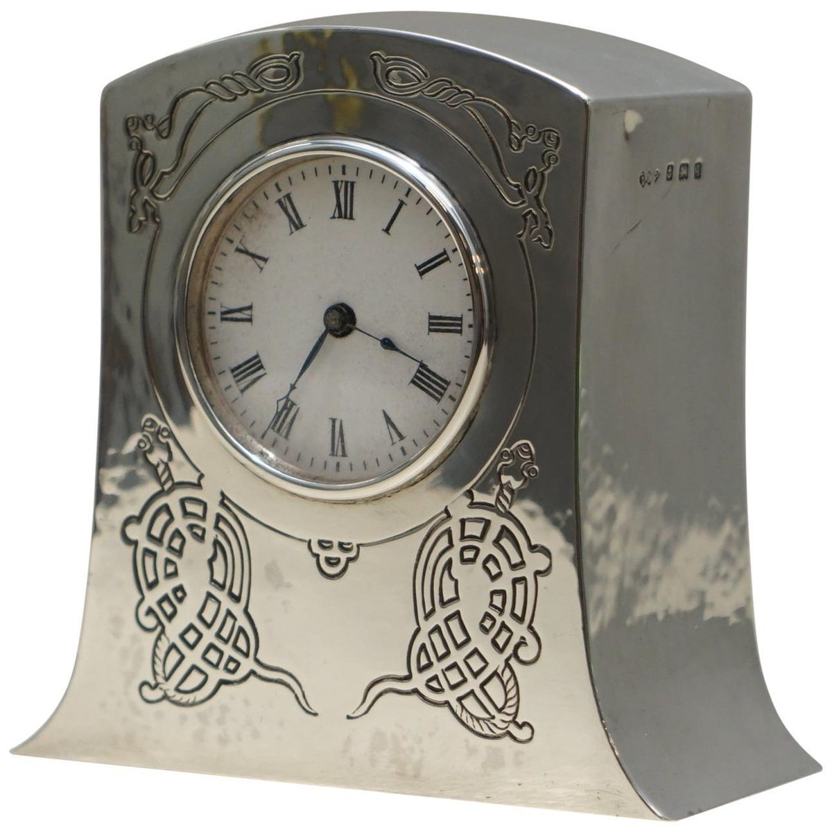 Miniature Tudric Style Carriage Clock in Solid Sterling Silver from ...