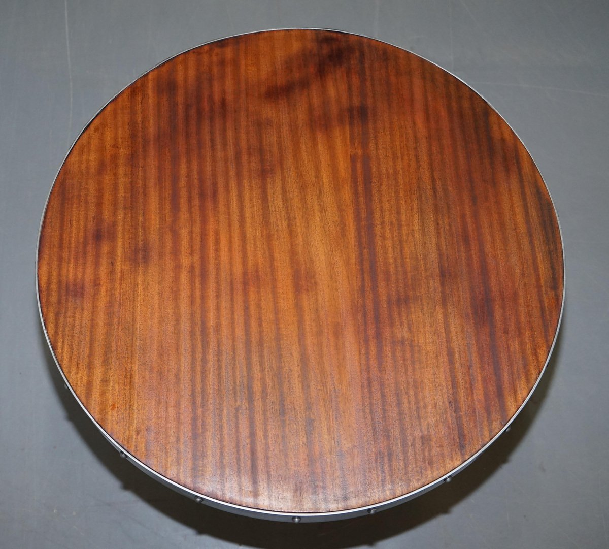 Studded Hardwood Coffee or Side Table with Wrought Iron Strap Work for ...