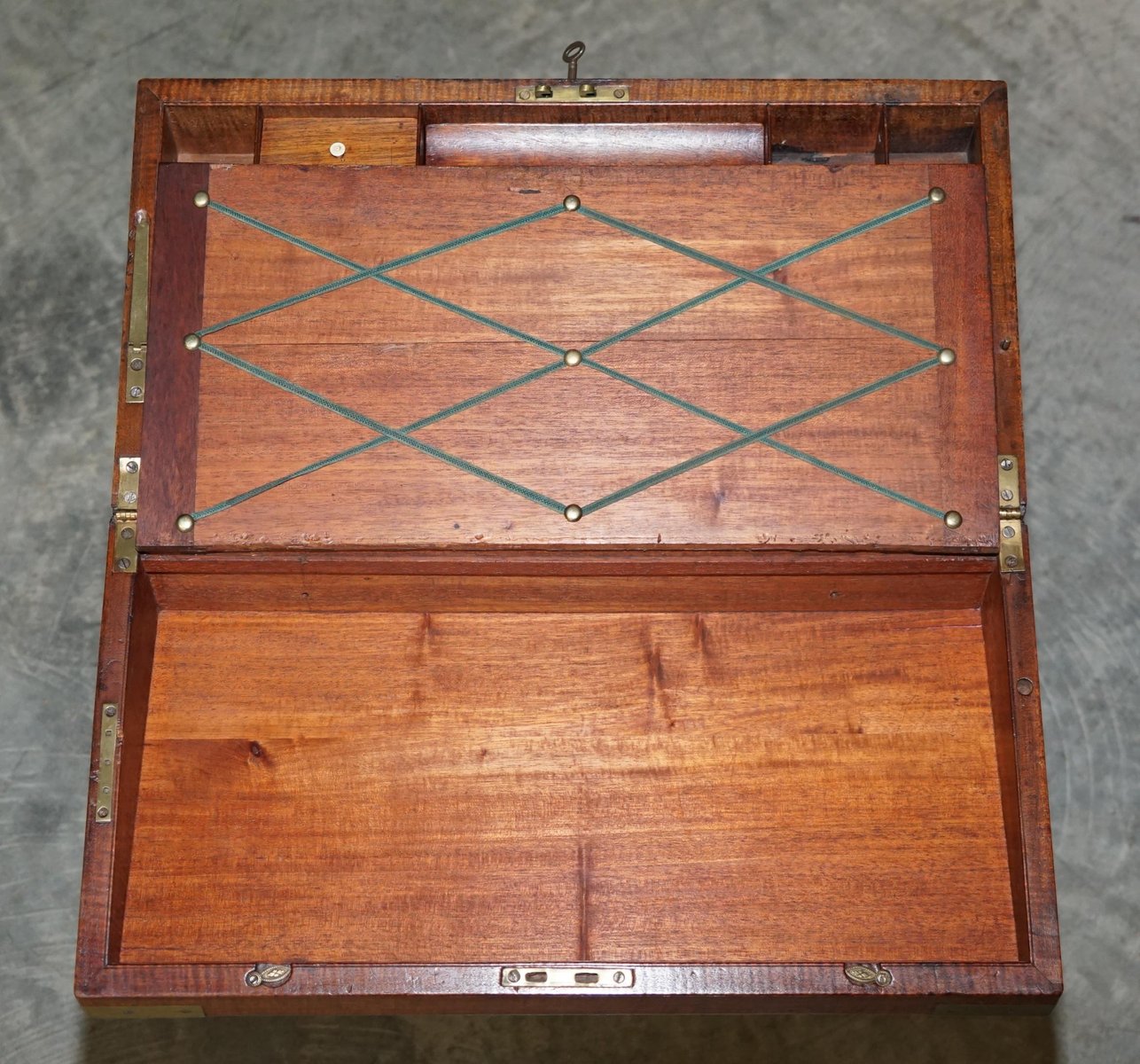 Victorian Hardwood Military Campaign Writing Slope Desk for sale at Pamono