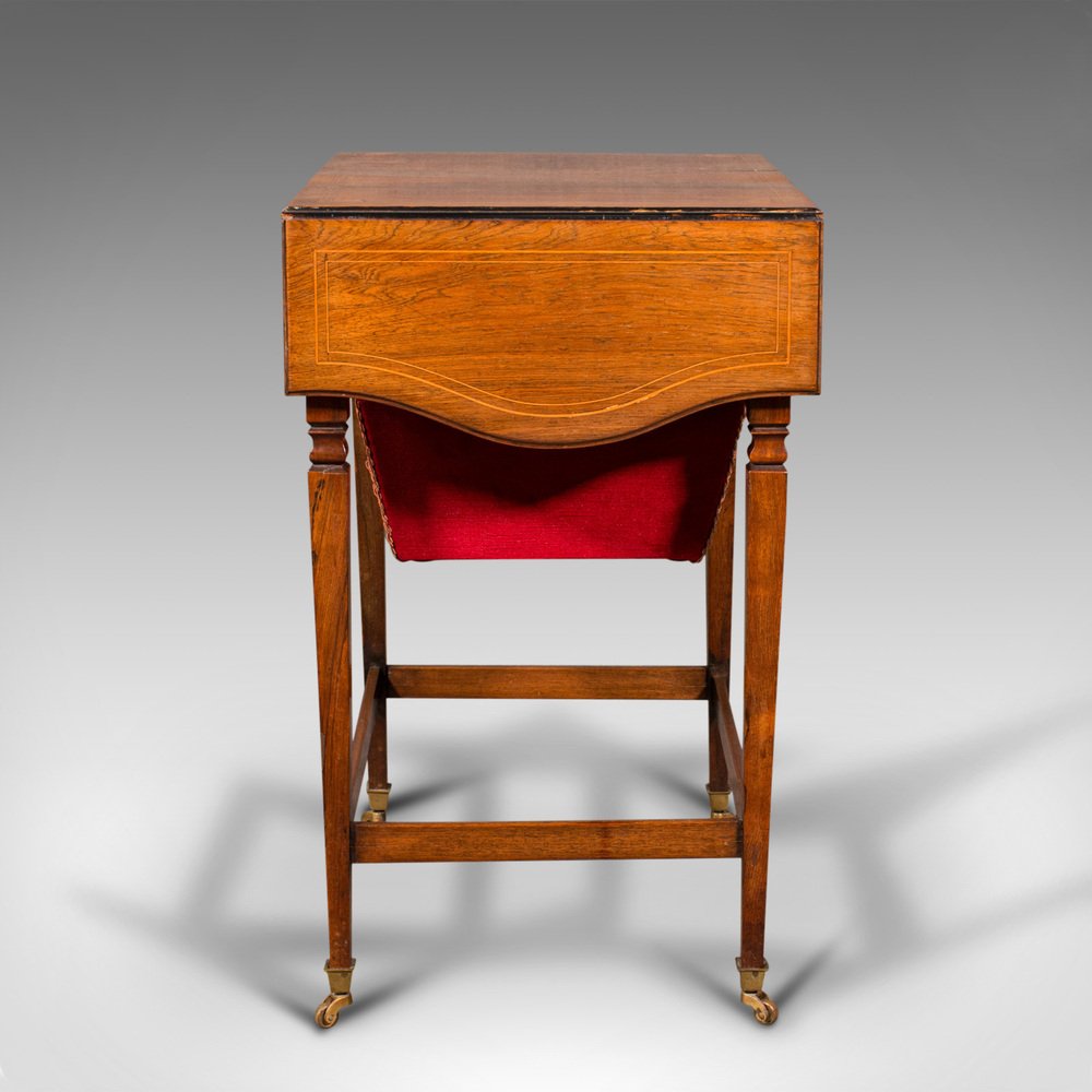 Antique English Regency Drop Leaf Sewing Table in Rosewood, 1820s for ...