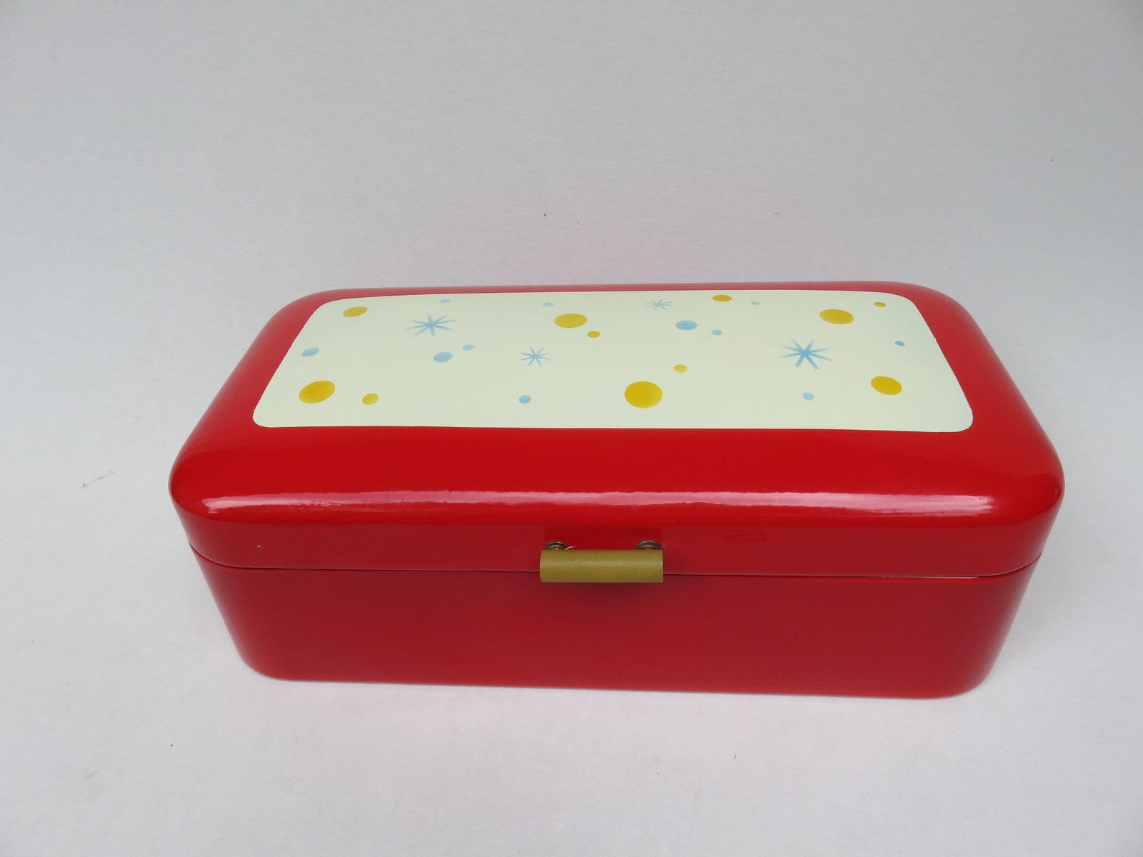 Enamelled Red Bread Box, 1940s for sale at Pamono