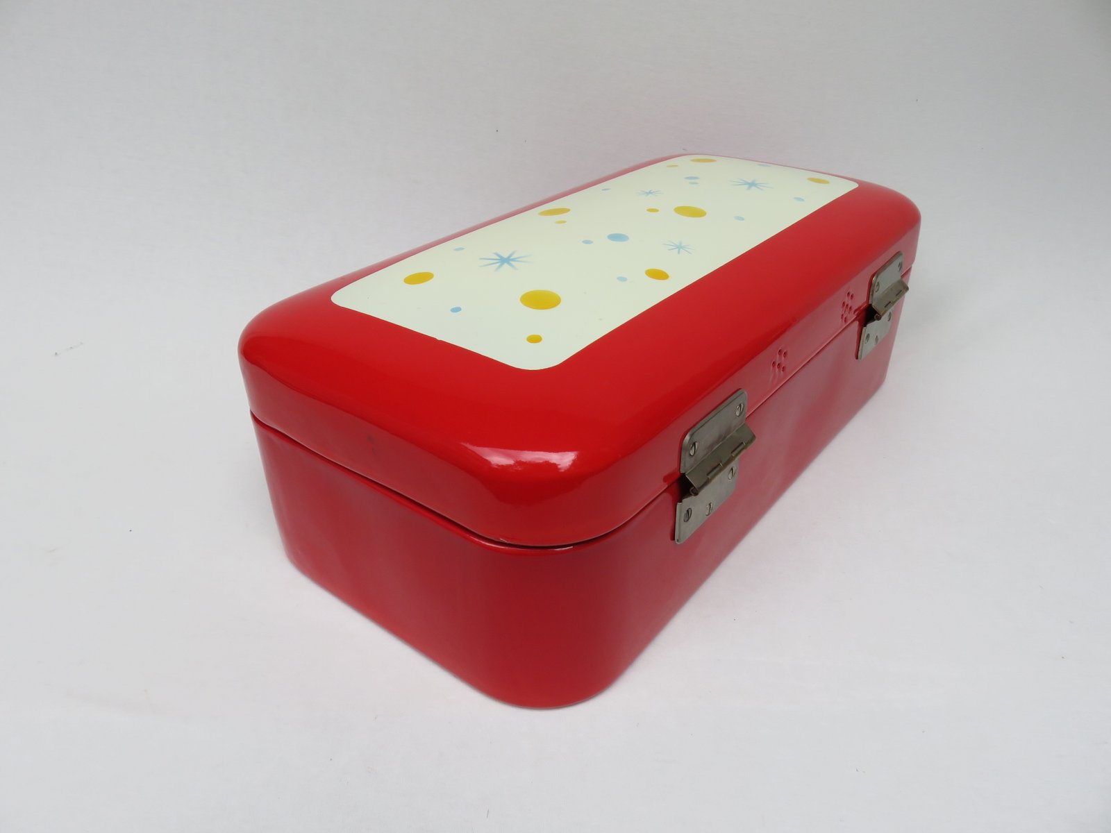 Enamelled Red Bread Box, 1940s for sale at Pamono
