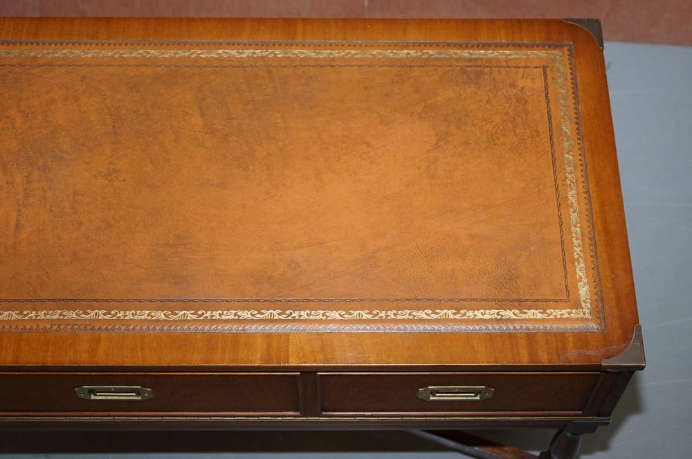 Military Campaign Style Console or Coffee Table with Hidden Radio, Tape ...