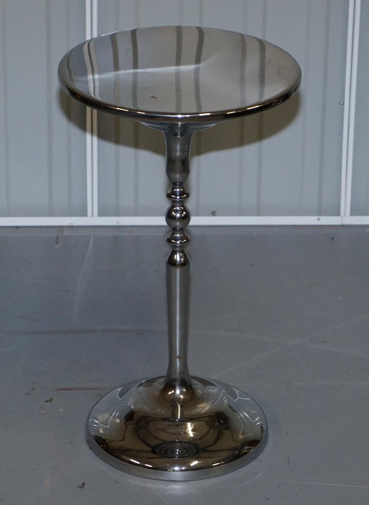Vintage Chrome-Plated Side Tables on Solid Oak Bases, Set of 2 for sale ...