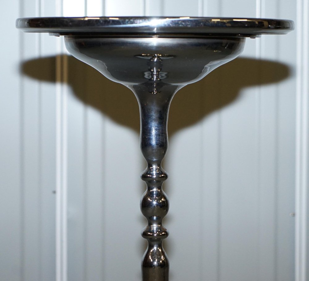 Vintage Chrome-Plated Side Tables on Solid Oak Bases, Set of 2 for sale ...