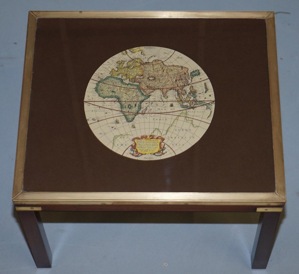 Military Campaign Nesting Tables with World Maps, Set of 3 for sale at ...