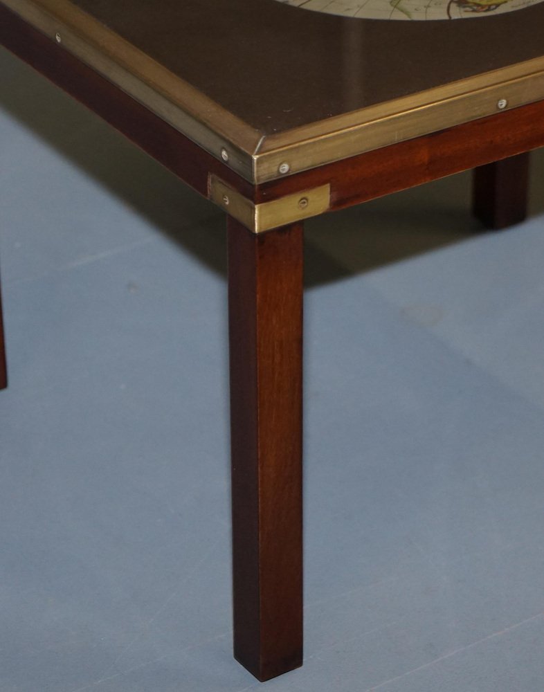 Military Campaign Nesting Tables with World Maps, Set of 3 for sale at ...