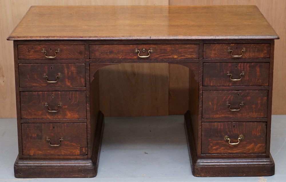Double Sided Twin Pedestal Partner Desk for sale at Pamono