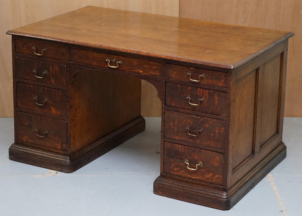 Double Sided Twin Pedestal Partner Desk for sale at Pamono